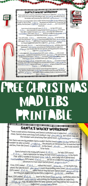 Free Christmas Mad Libs Printable