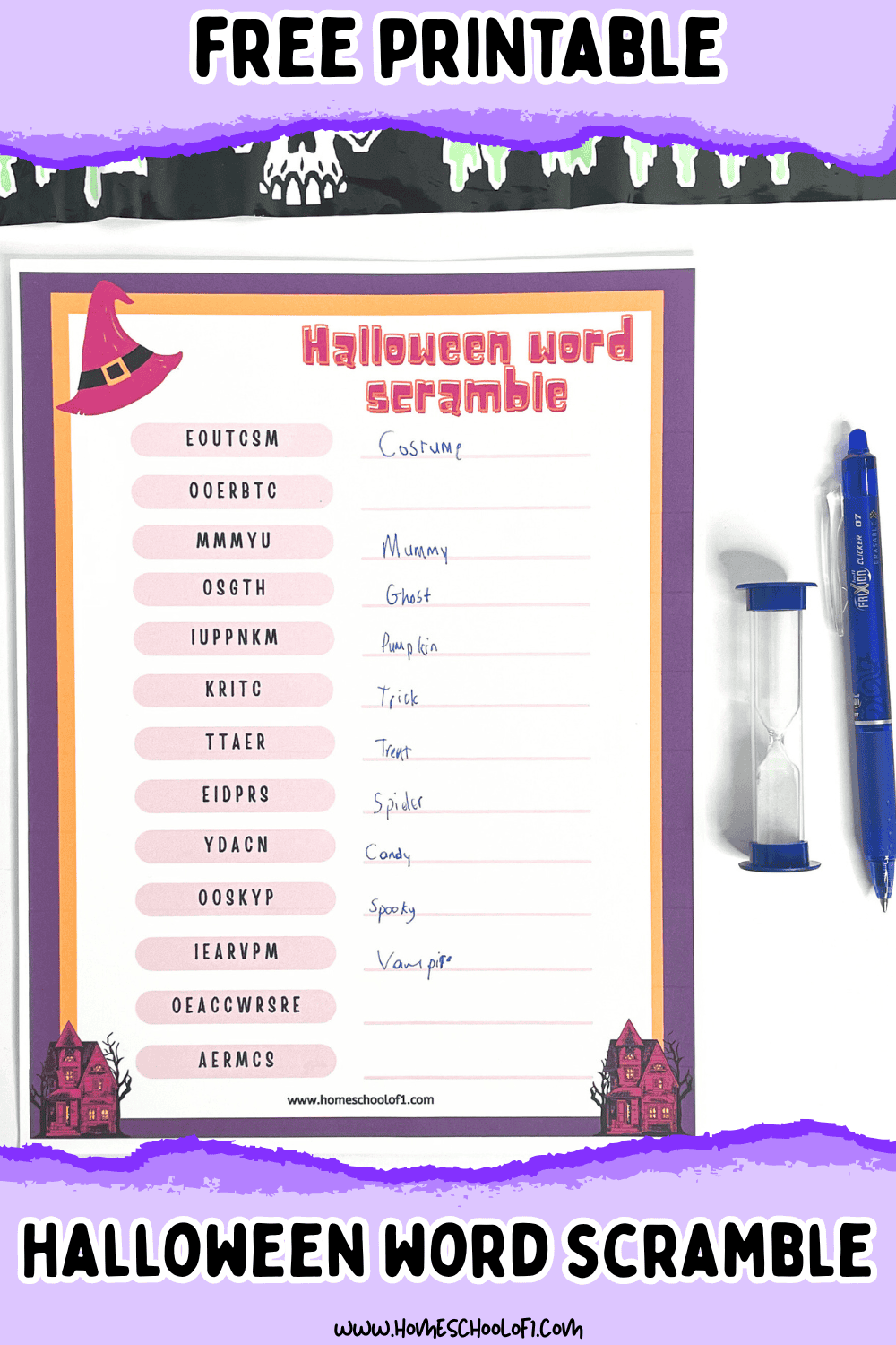 Free Halloween Word Scramble Printable (With Answers)