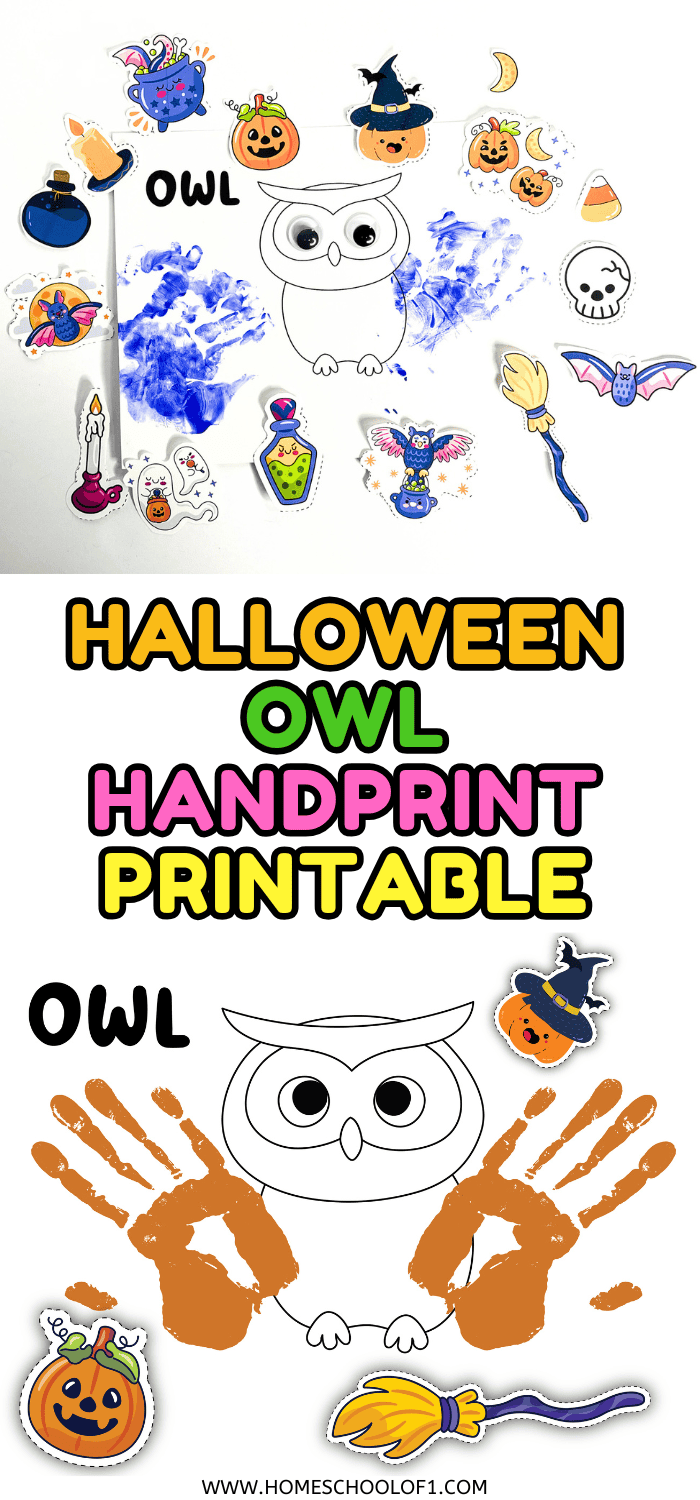Free Owl Handprint Craft for Halloween (With Printable Stickers)