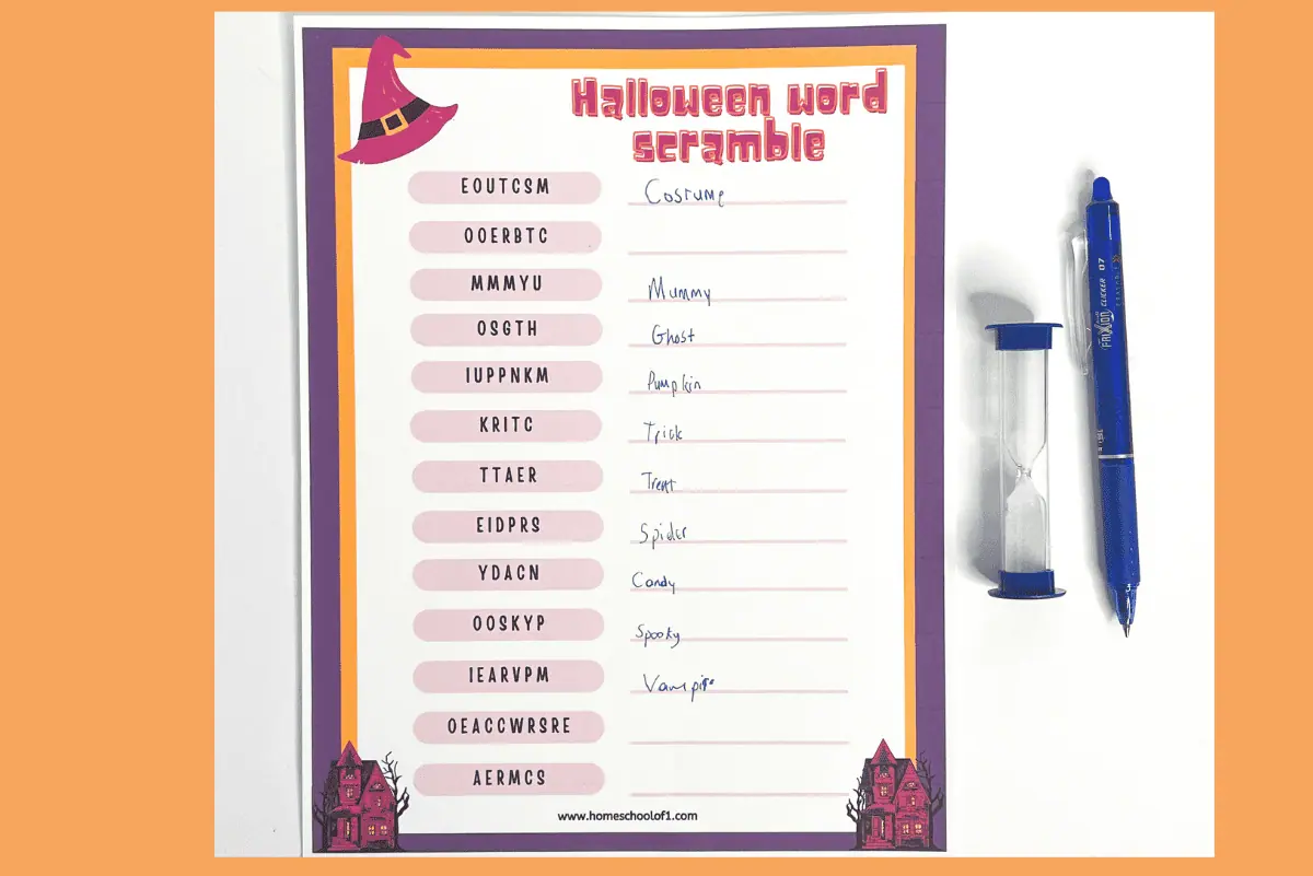 Halloween Word Scramble FREE Halloween Word Scramble Printable (Game