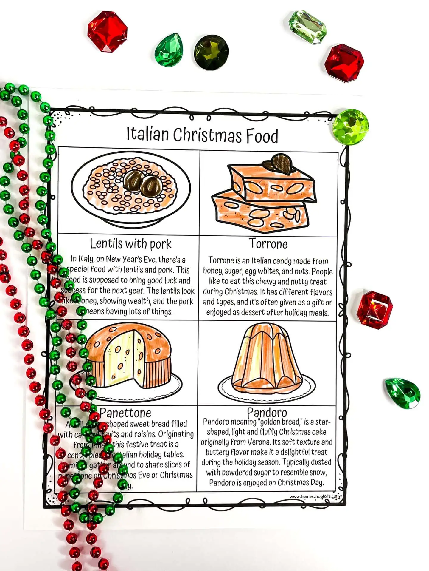 Free Christmas In Italy Worksheets
