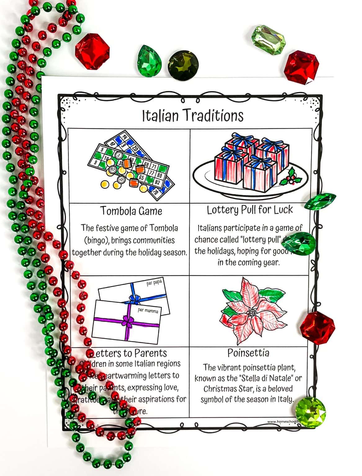 Free Christmas In Italy Worksheets