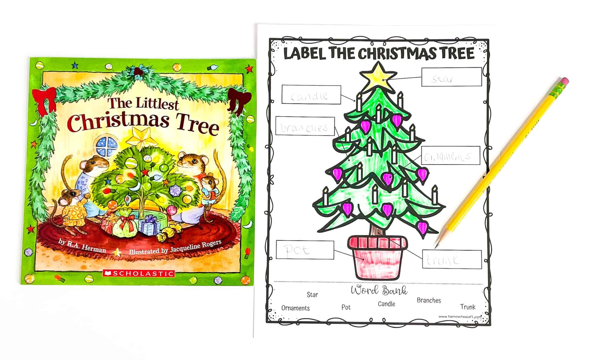 Free Parts of a Christmas Tree Worksheet