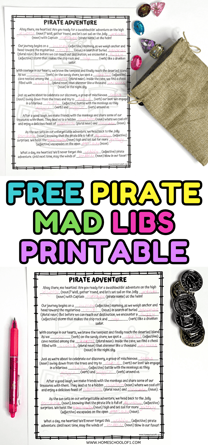 Free Pirate Mad Libs Printable | Funny Fill-in-the-Blank Story