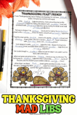Thanksgiving Mad Libs Free Printable