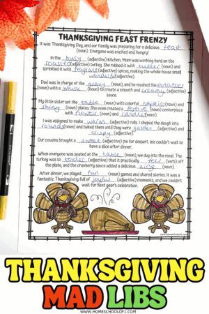 Thanksgiving Mad Libs Free Printable