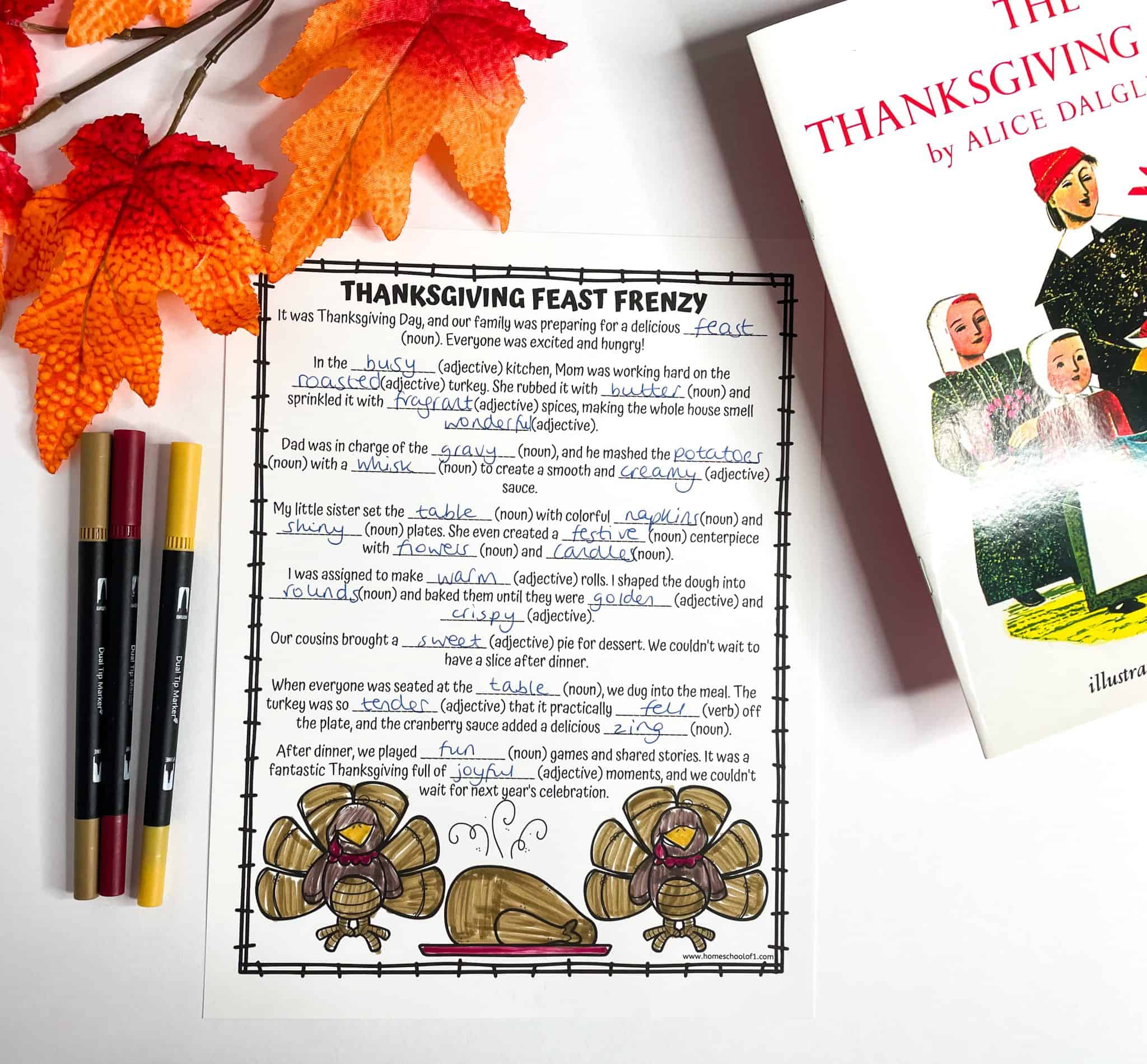 Thanksgiving Mad Libs Free Printable