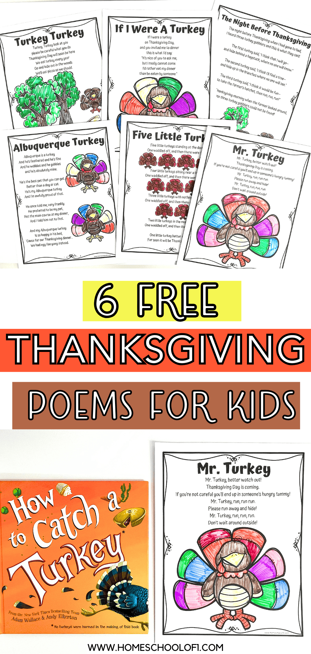 Thanksgiving Poems for Kids Printable to Read and Color