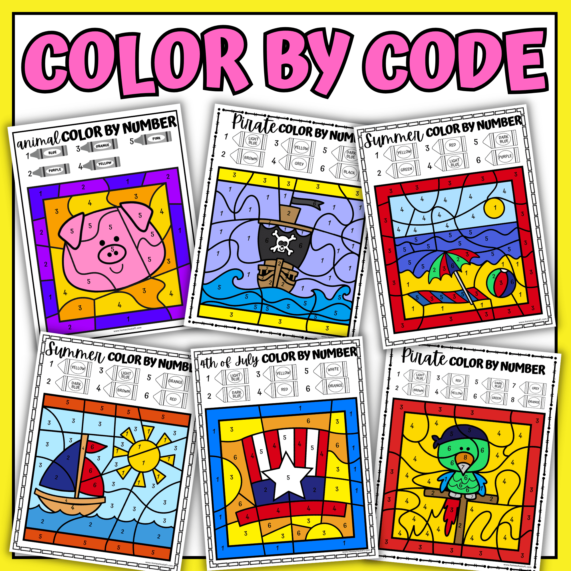 Science Color By Number Worksheets (9 Free Coloring Pages)