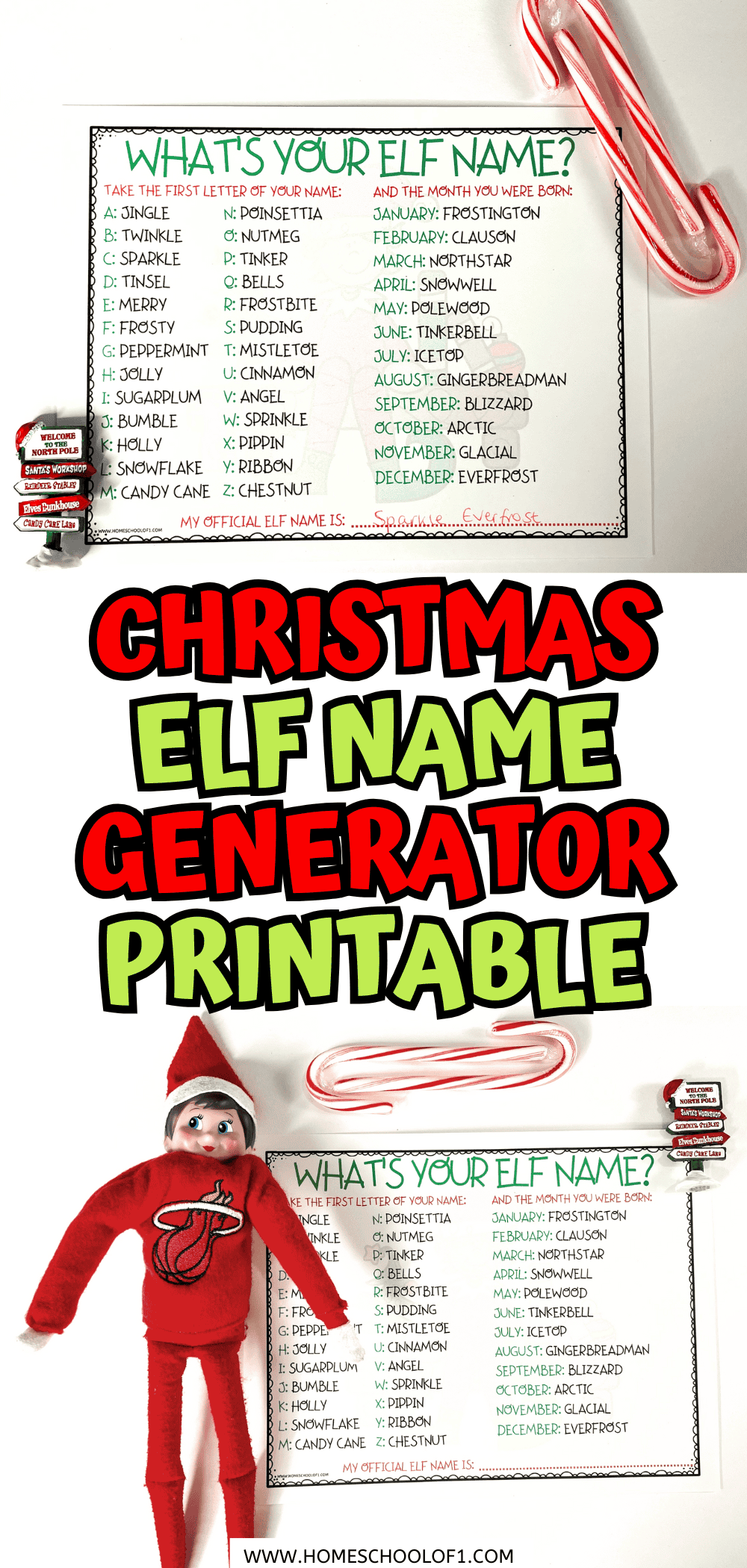 Free Christmas Elf Name Generator Printable