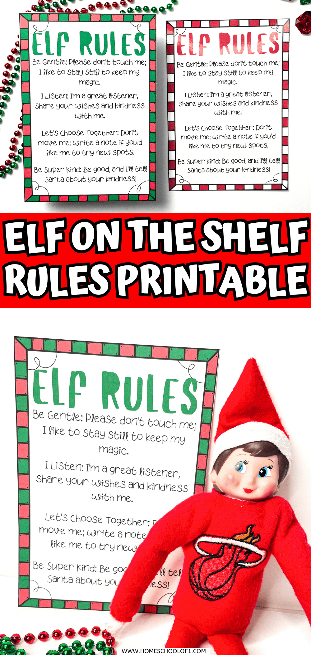 Elf on the Shelf Rules Printable for Kids