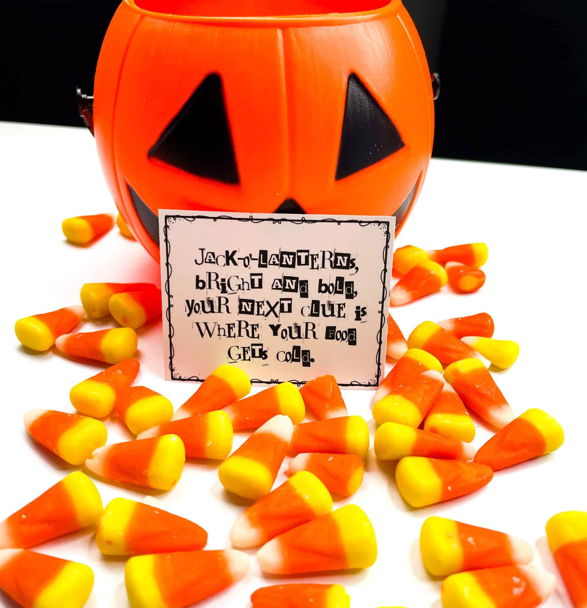 Halloween Candy Scavenger Hunt (Free Printable Riddles)