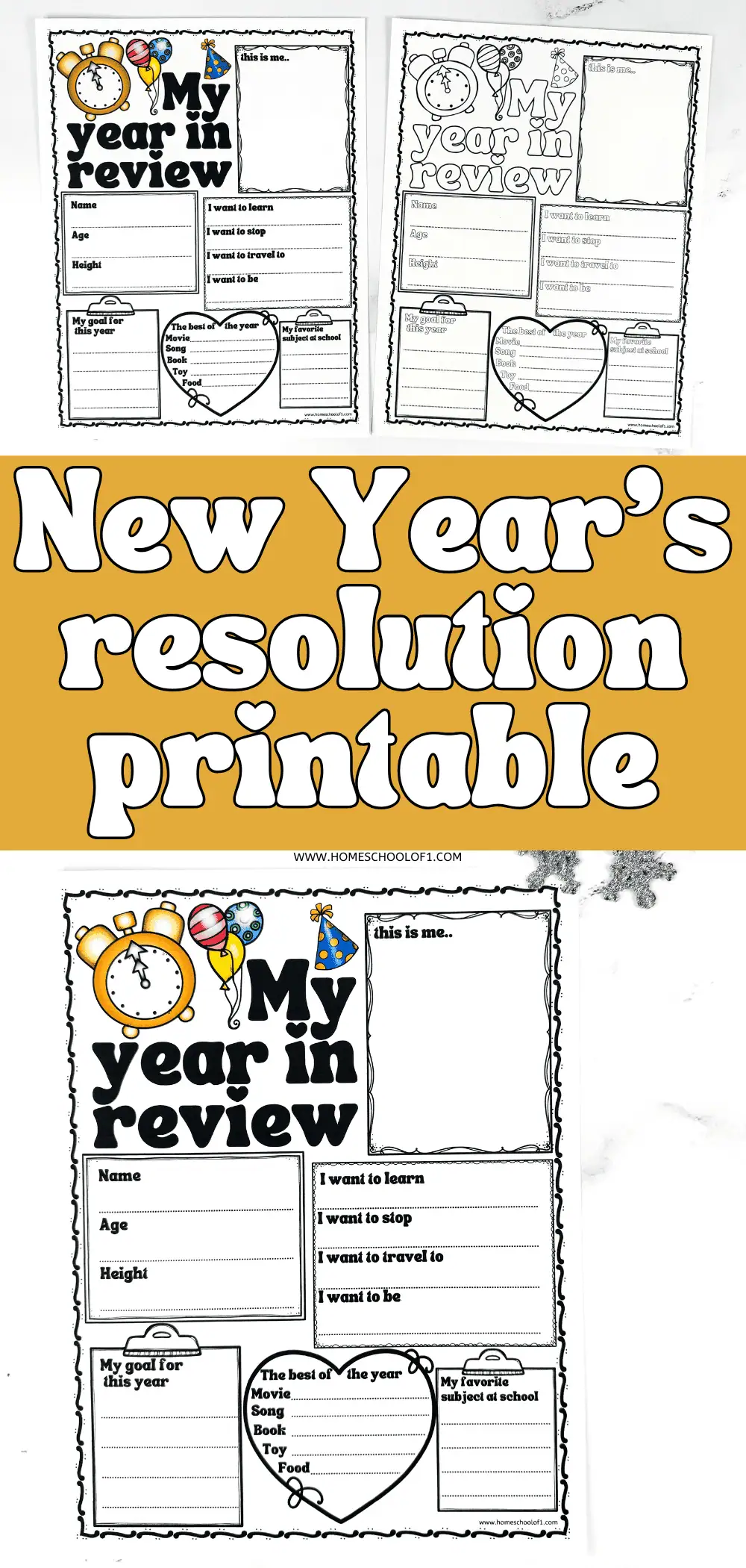 Free New Year's Resolution Printable For Kids In 2025