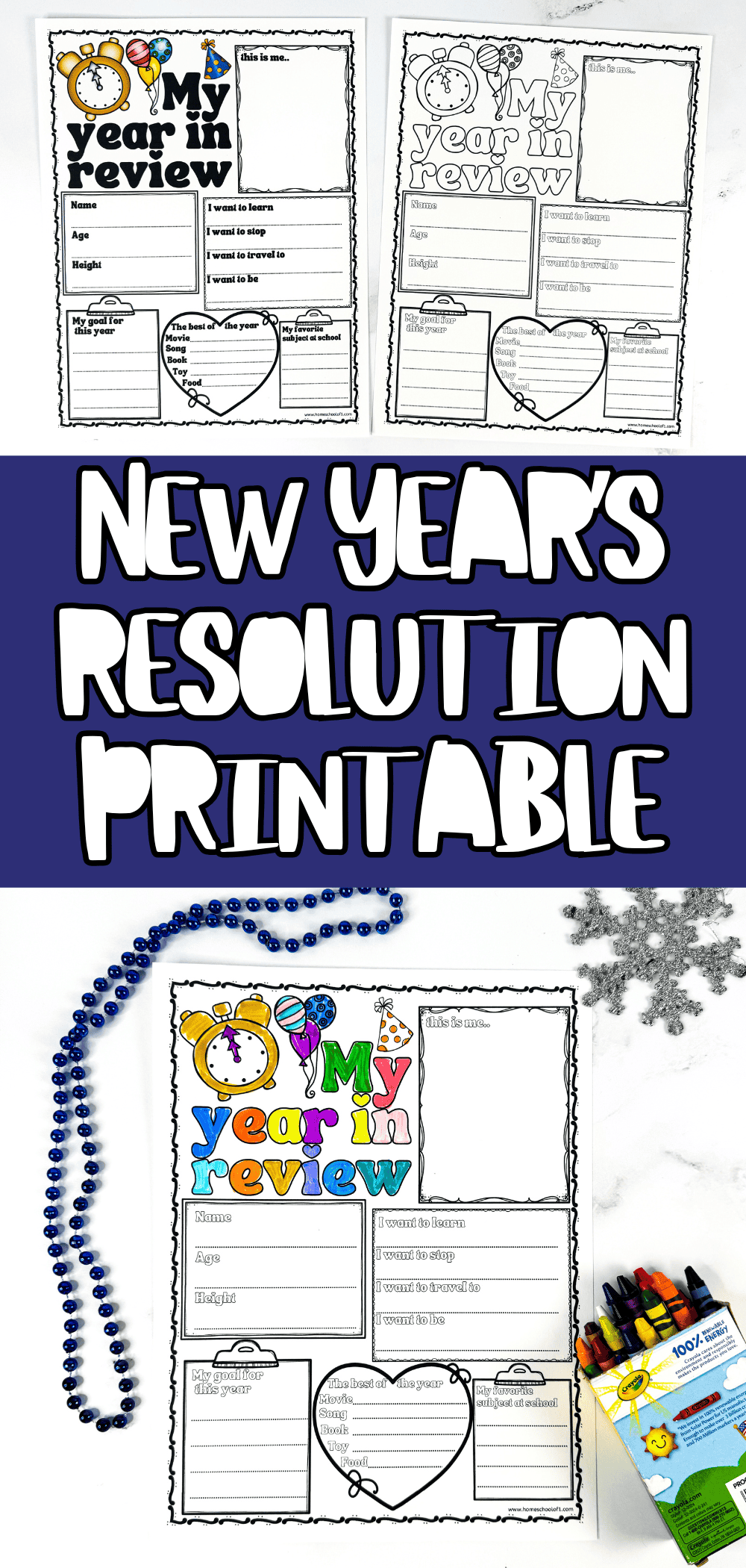 Free New Year’s Resolution Worksheet for Kids (Fun & Reflective)