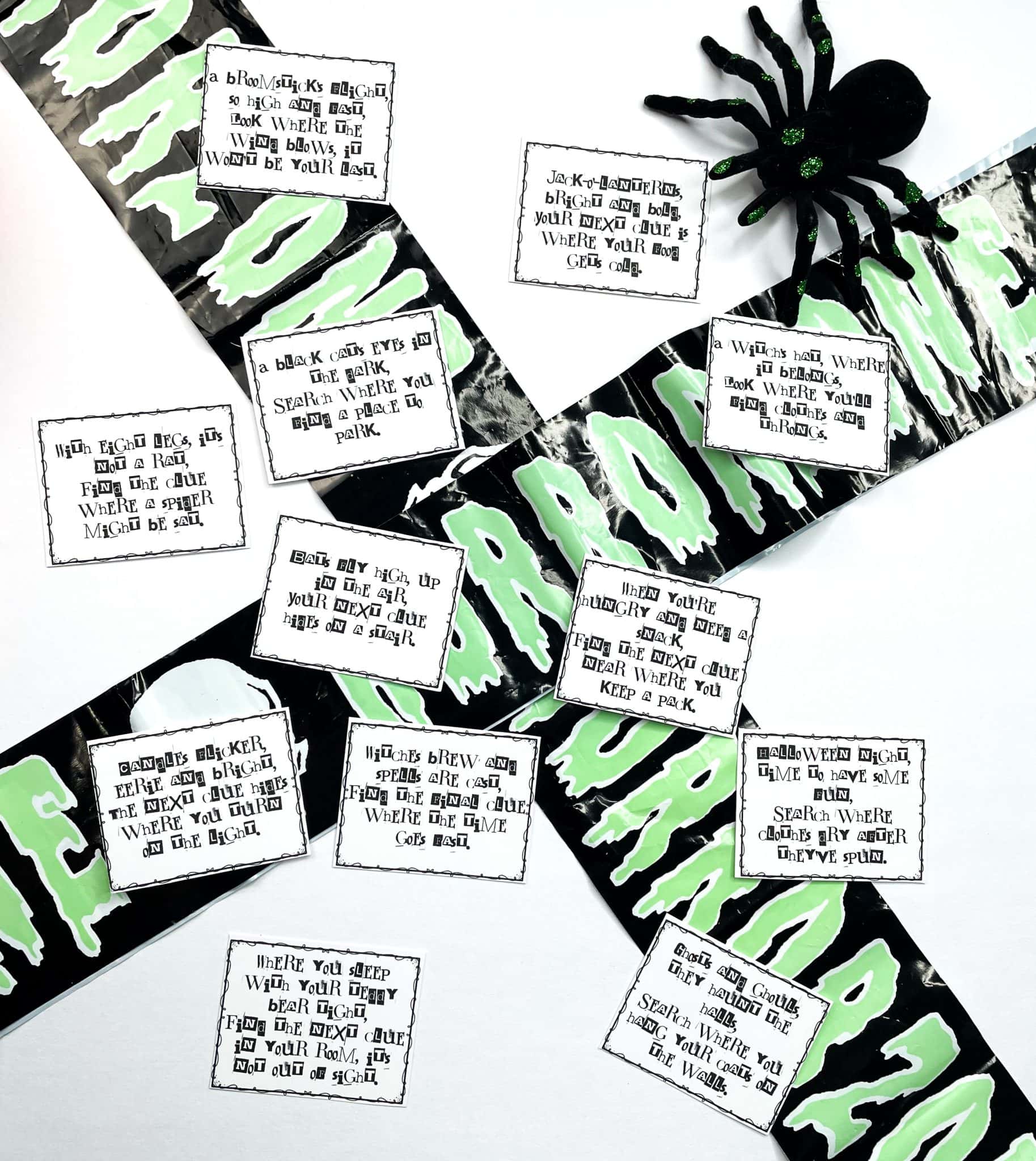 Halloween Candy Scavenger Hunt (Free Printable Riddles)