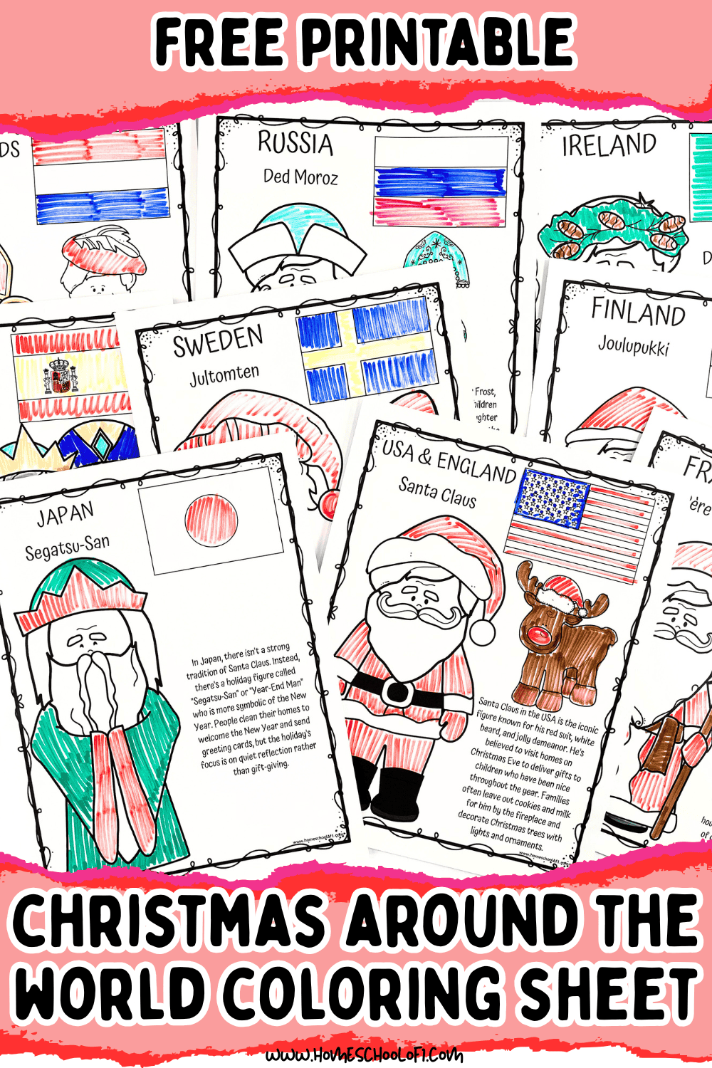 Free Christmas Around the World Coloring Pages