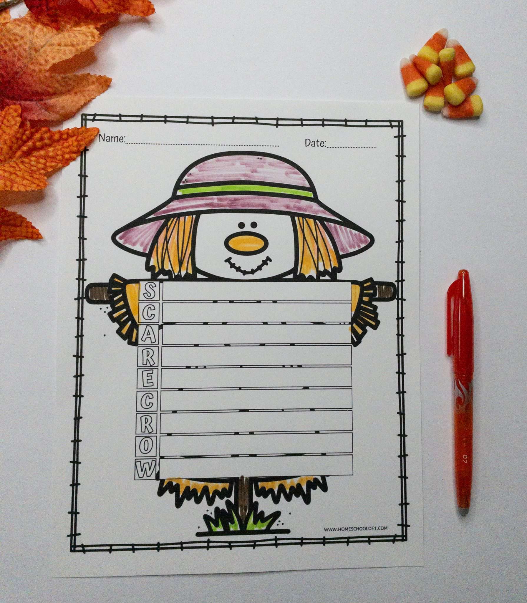 Free Scarecrow Acrostic Poem Templates