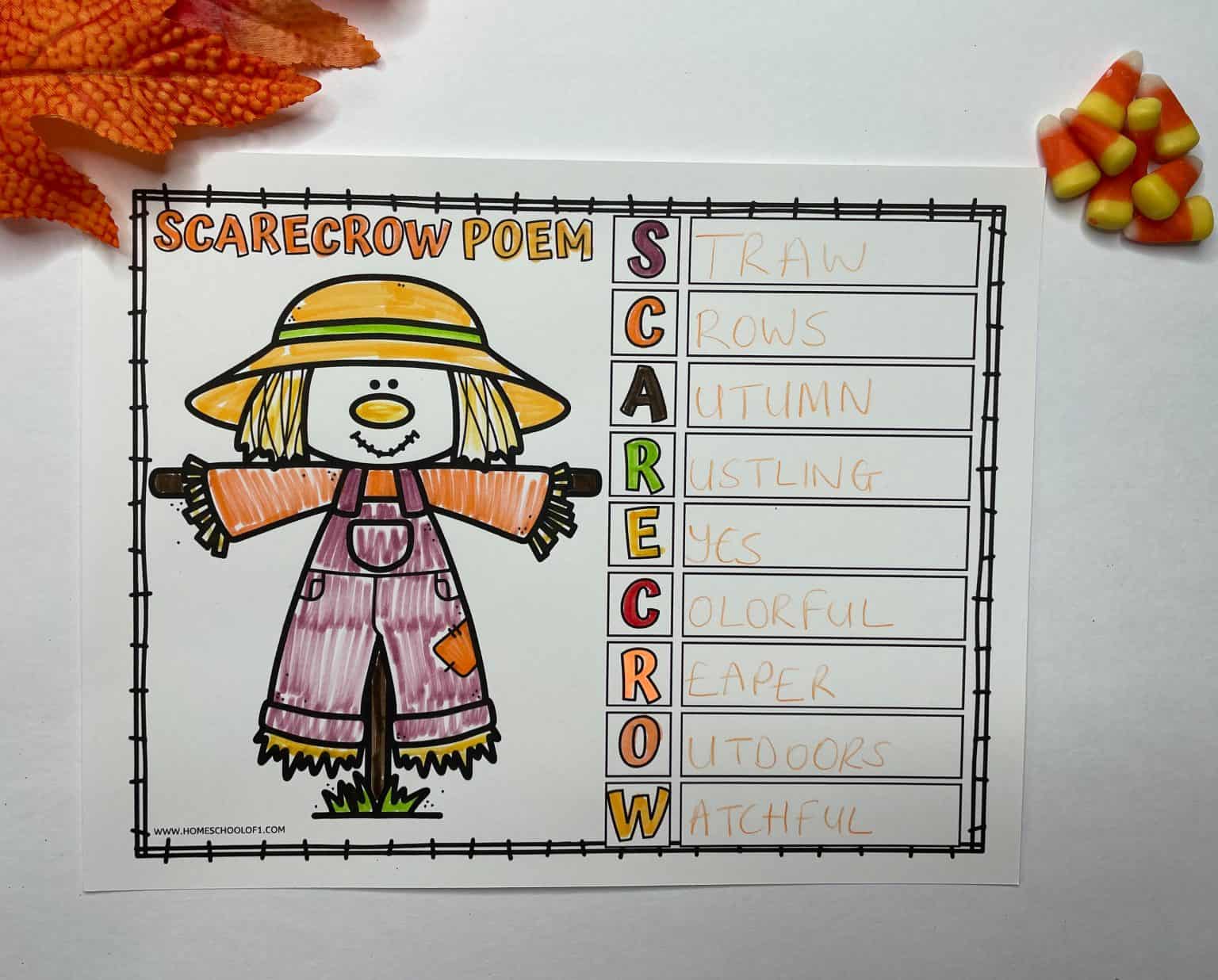 Free Scarecrow Acrostic Poem Templates