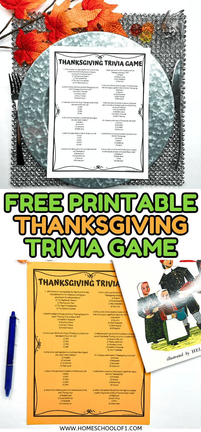 Thanksgiving Trivia Printable (With Answers)