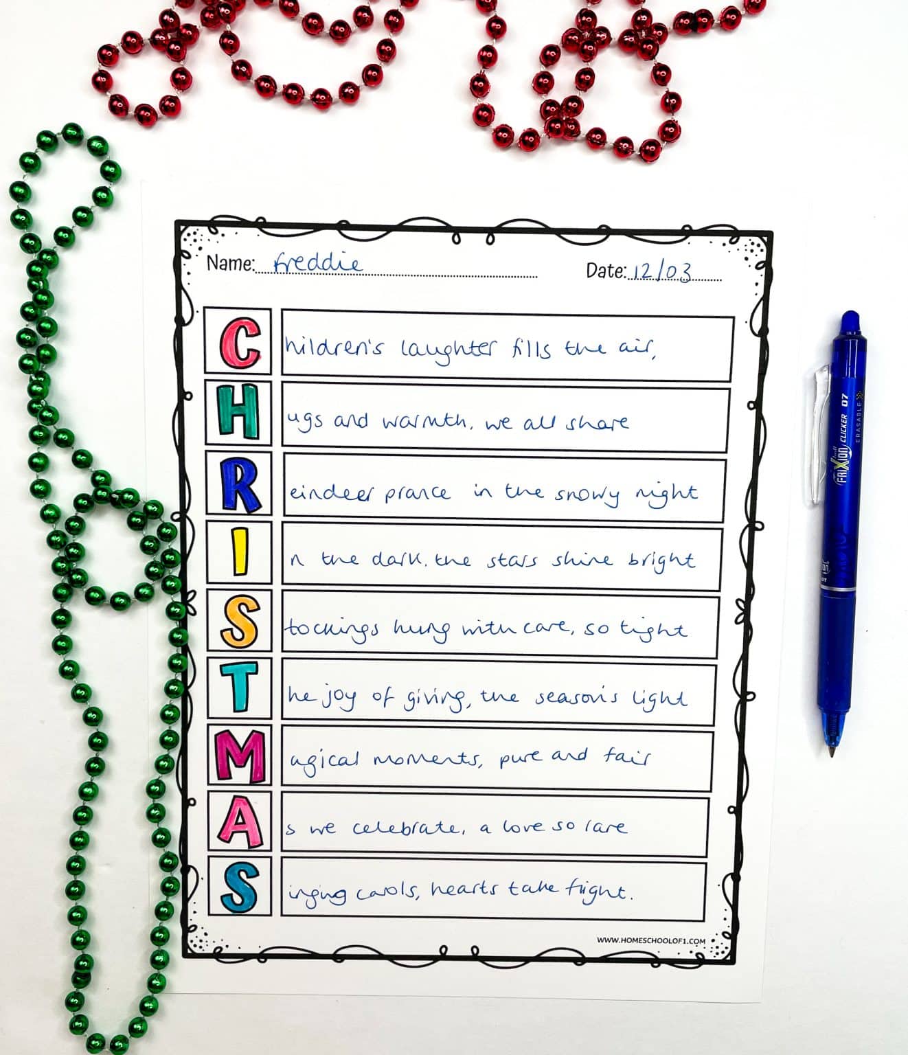 Acrostic Poem Template (10 Free Printables)