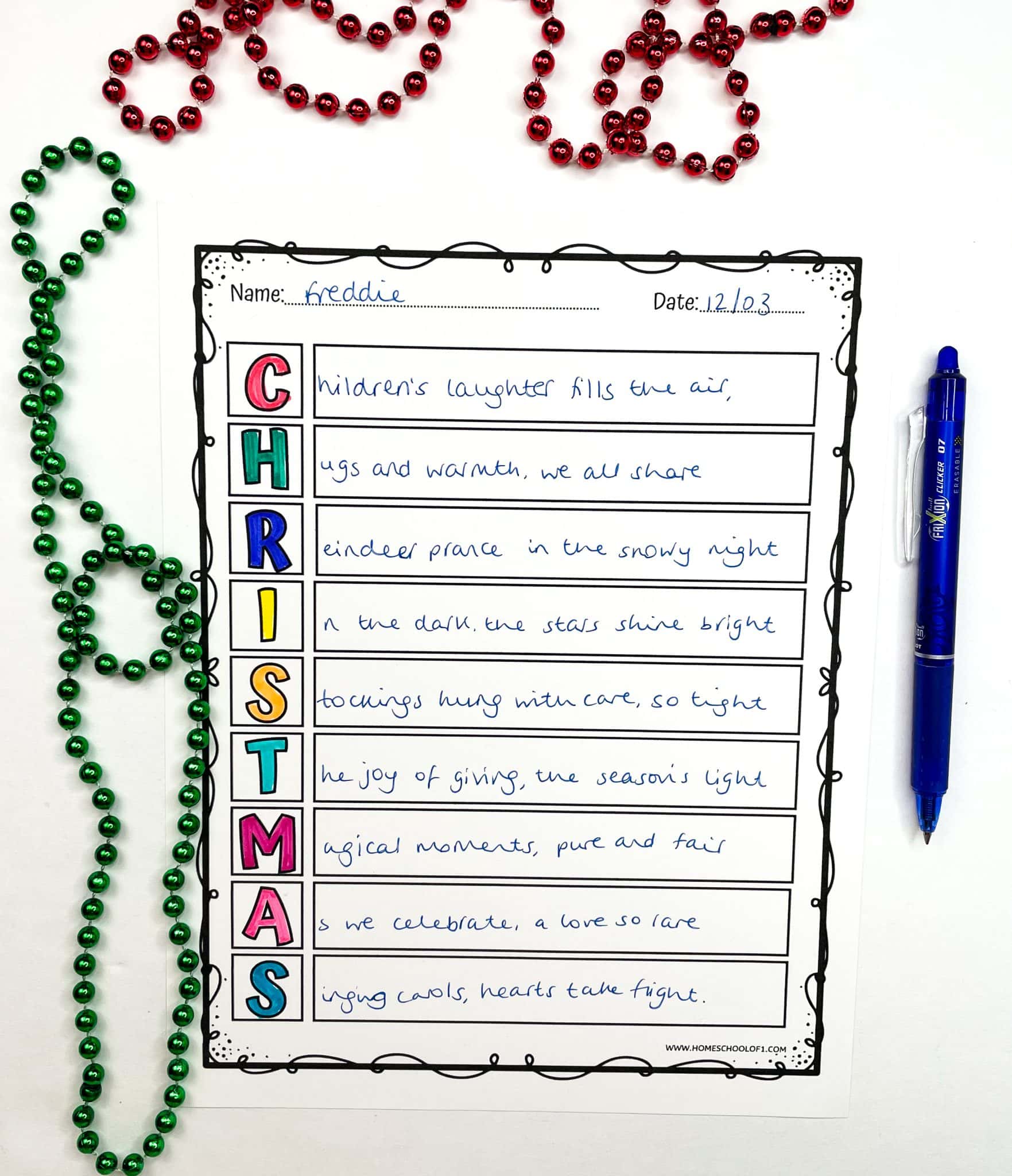 Acrostic Poem Template (10 Free Printables)