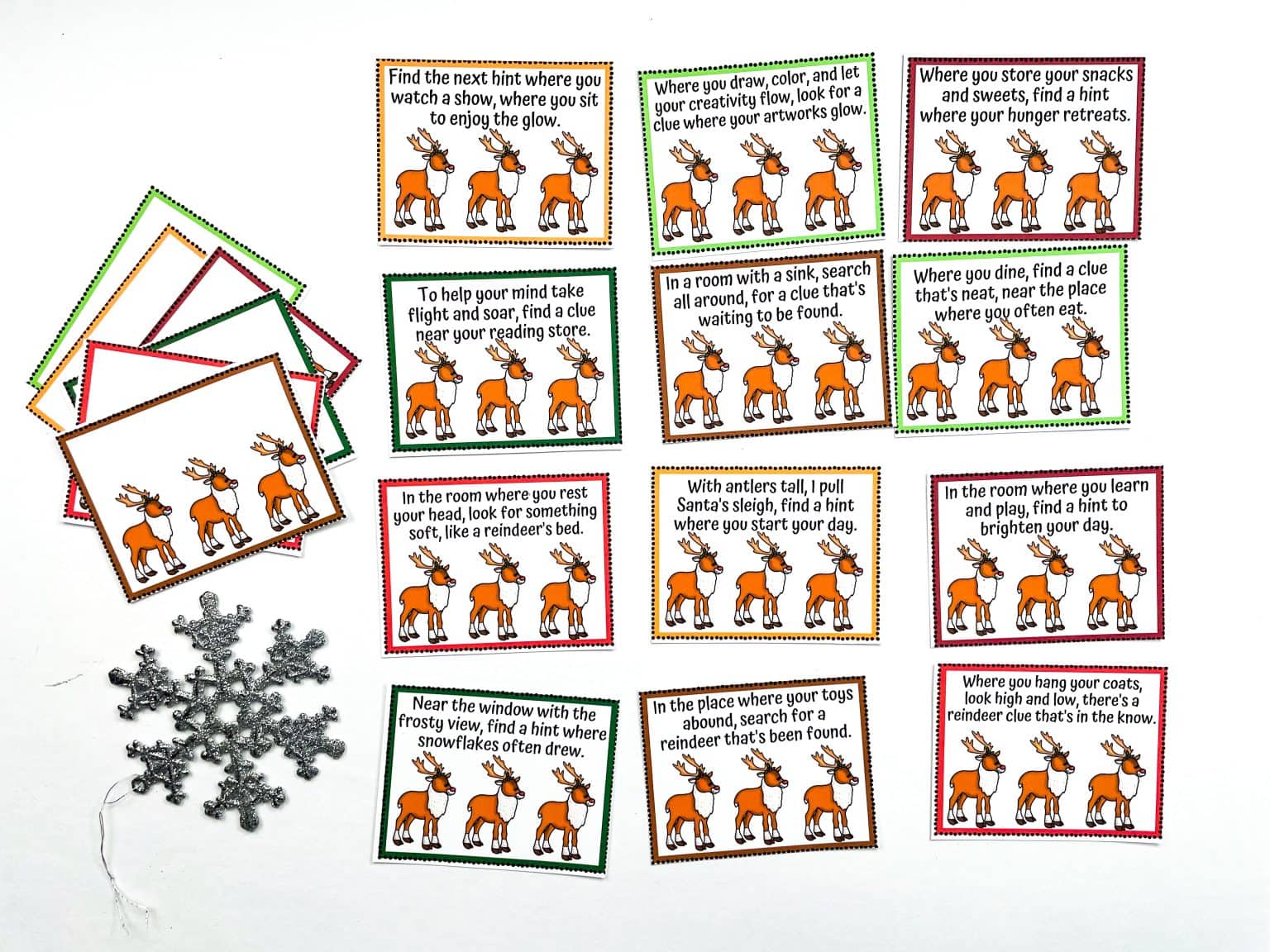 Free Reindeer Scavenger Hunt Clues