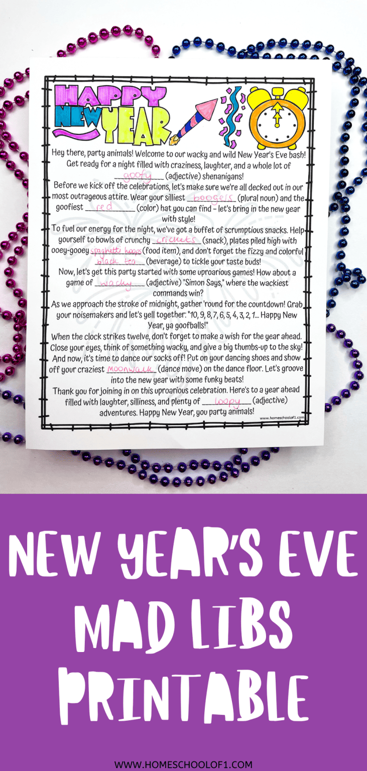 New Year's Mad Libs Free Printable