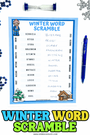 Free Winter Word Scramble Printable (With Answer Key)