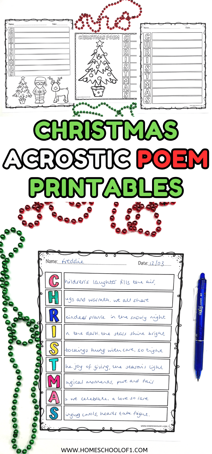 Free Christmas Acrostic Poem Template For Kids