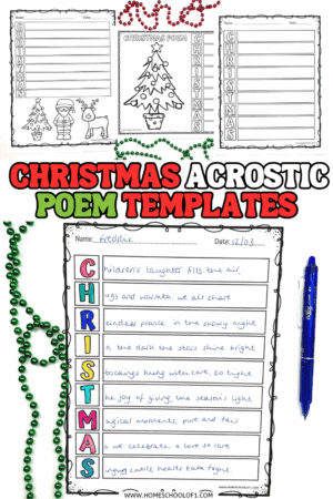 Free Christmas Acrostic Poem Template For Kids