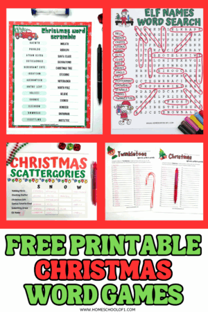 Free Printable Christmas Word Games for Kids and Families