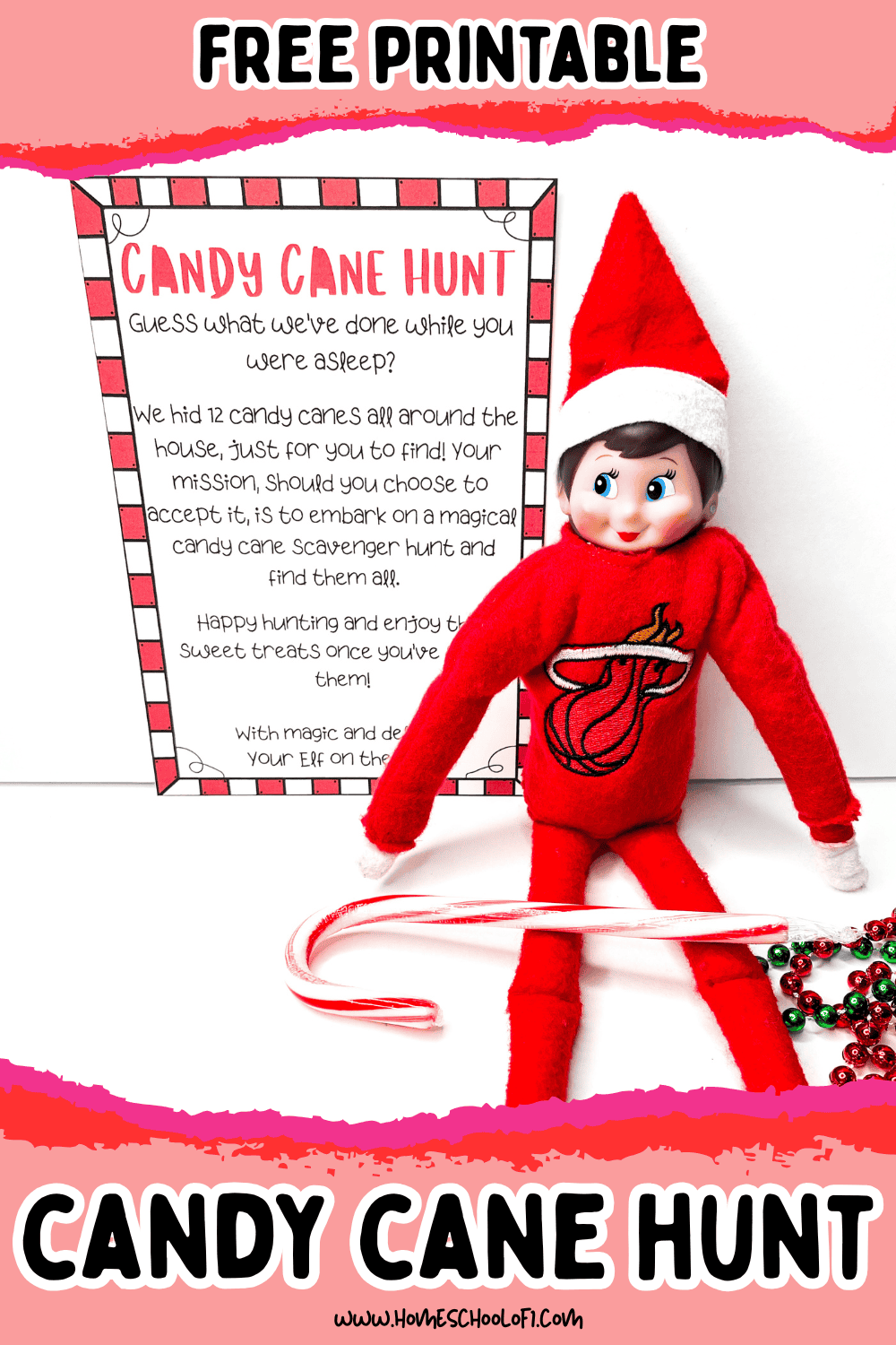 Free Elf on the Shelf Candy Cane Hunt Printable