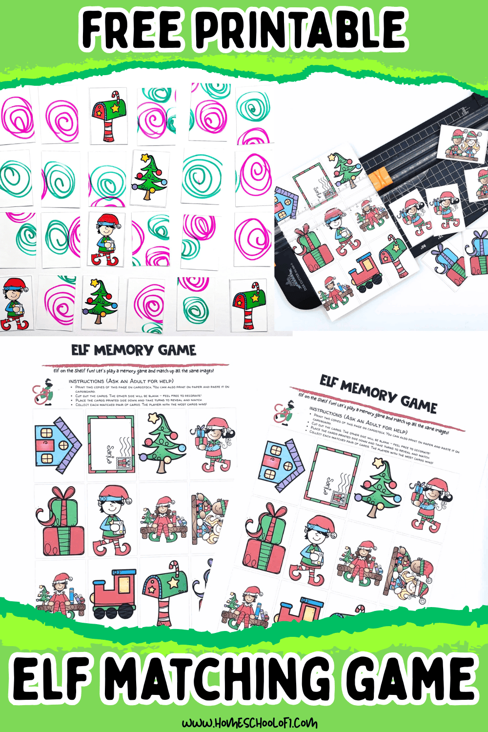 Elf on the Shelf Matching Game Printable