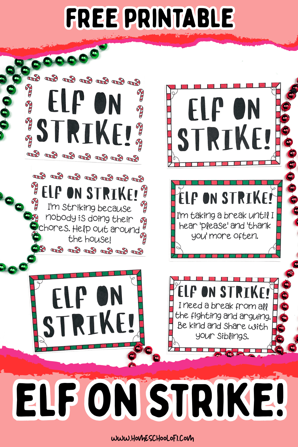 Free Bad Behavior Elf on Strike Printable