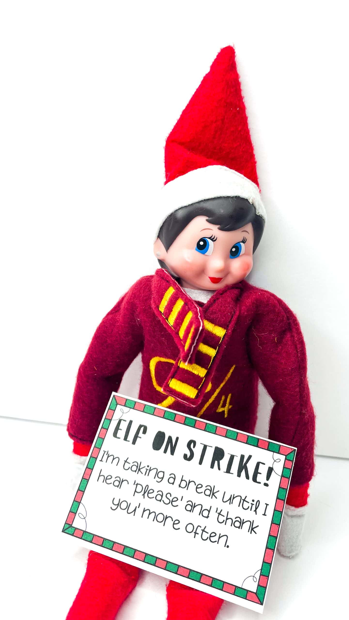 Free Bad Behavior Elf on Strike Printable