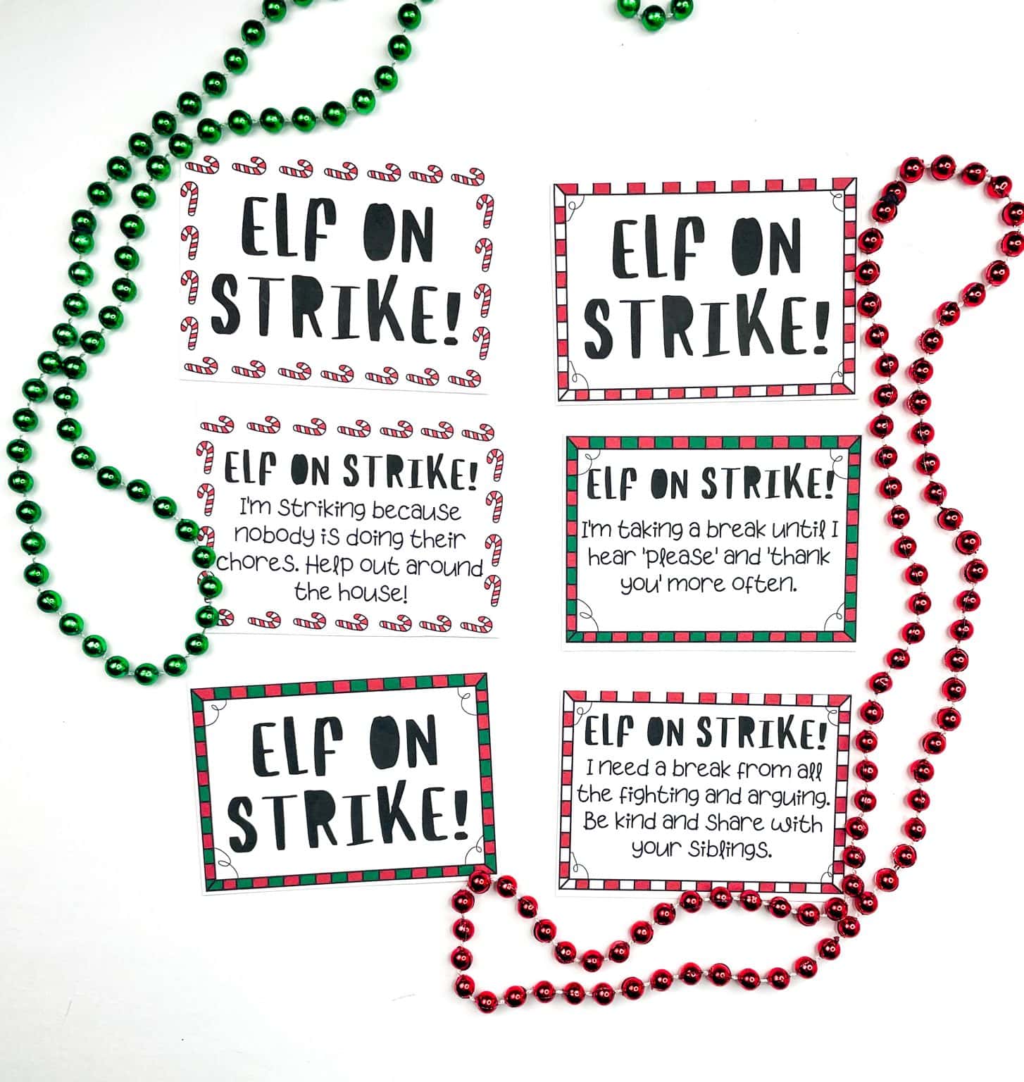 Free Bad Behavior Elf on Strike Printable