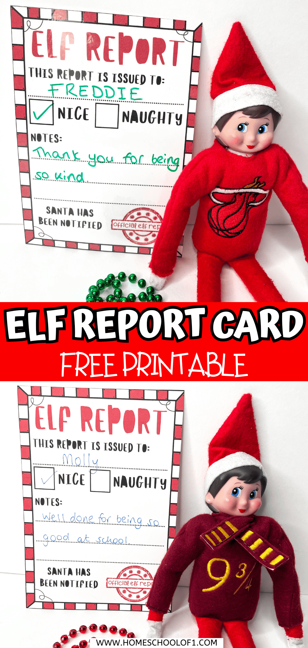 Free Elf Report Card Printable from the Elf on the Shelf