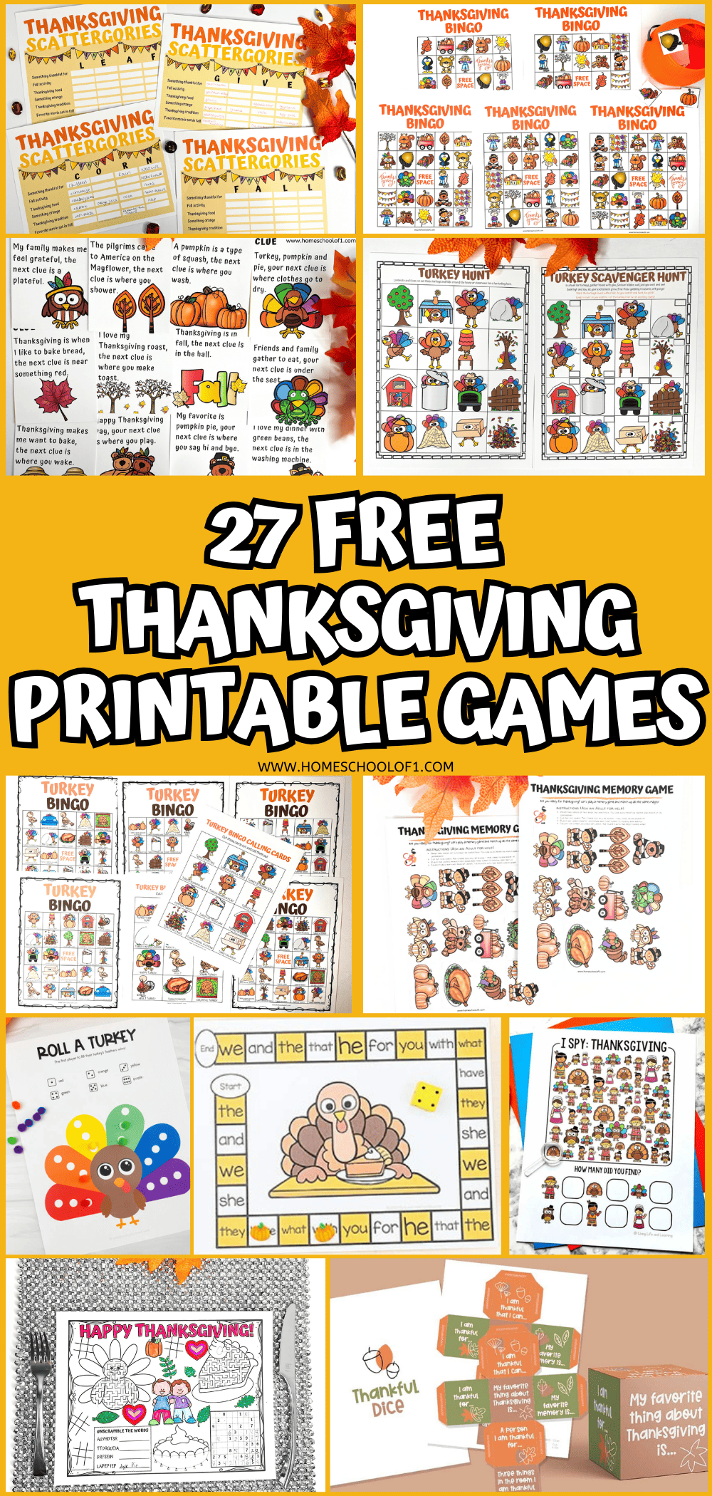 27 Free Thanksgiving Printable Games For The Whole Family