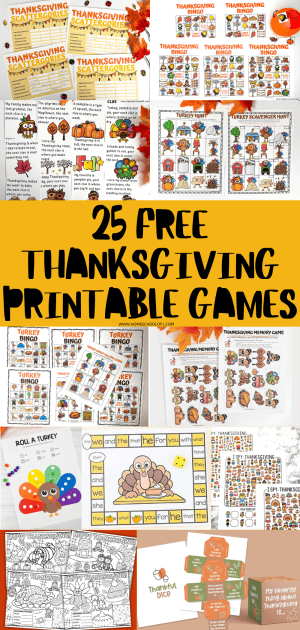 25 Free Thanksgiving Printable Games For The Whole Family
