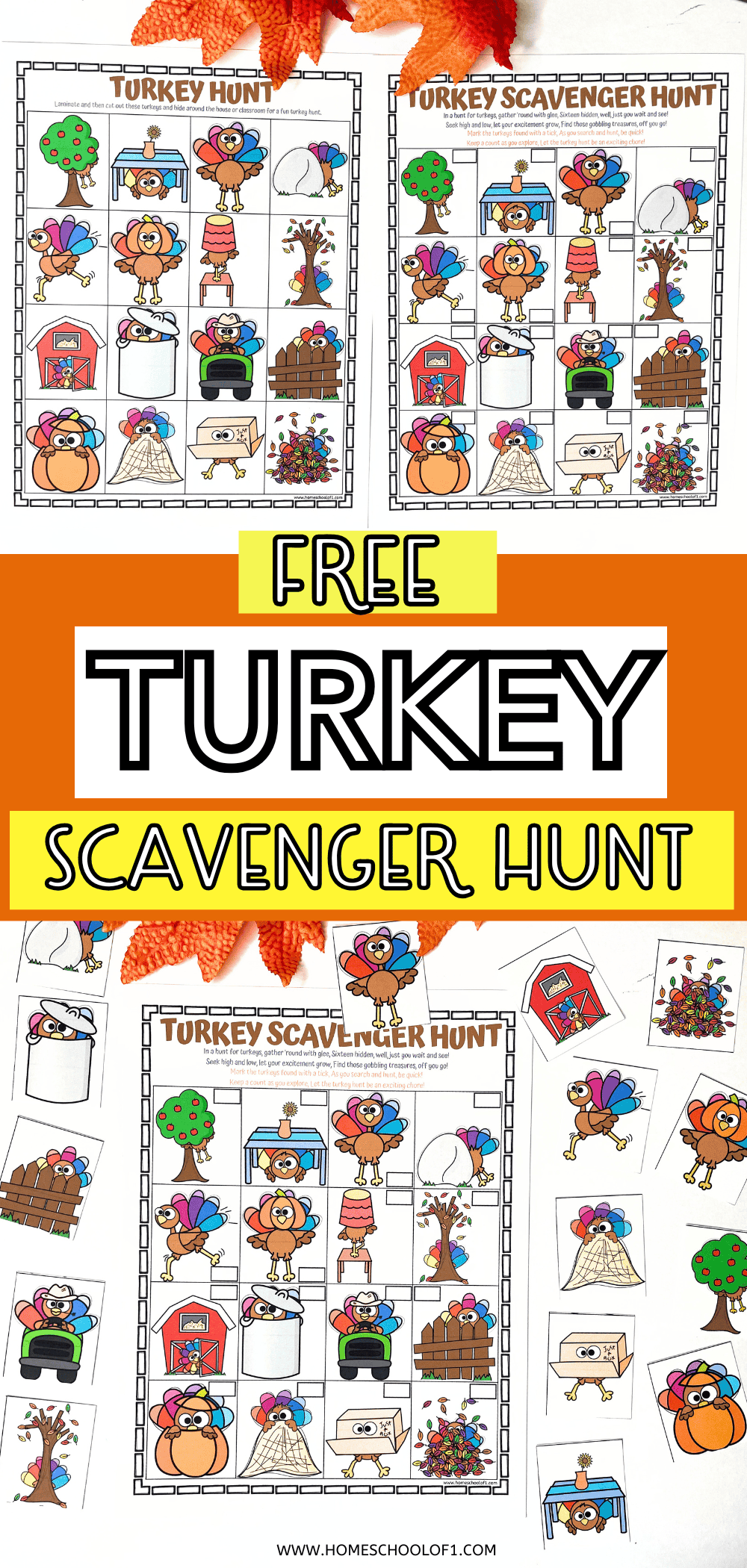 Free Turkey Scavenger Hunt Printable