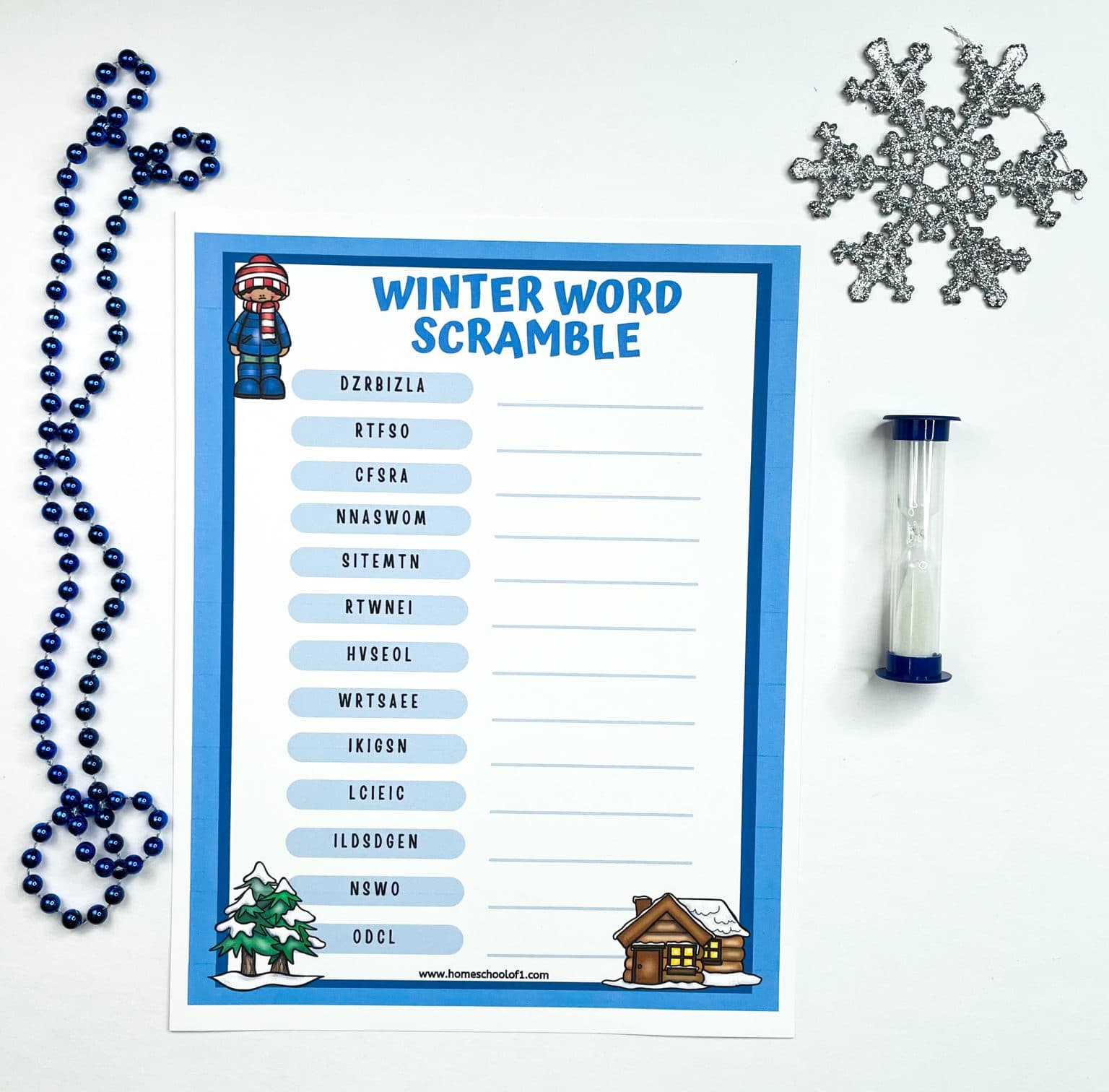 Winter Word Scramble Free Printable (With Answer Key)