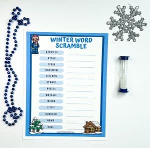 Free Winter Word Scramble Printable (With Answer Key)