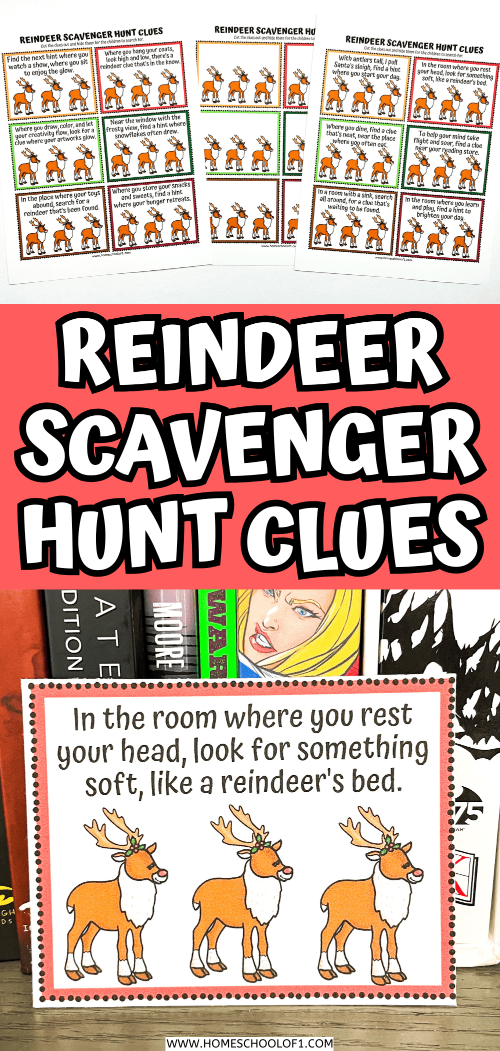 Free Reindeer Scavenger Hunt Clues