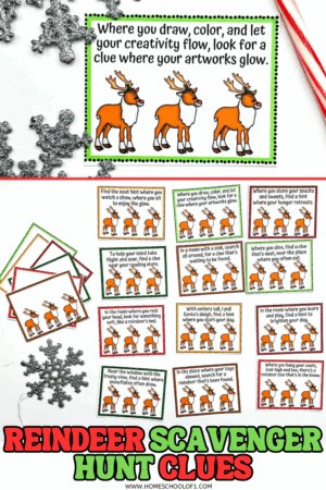 Free Reindeer Scavenger Hunt Clues