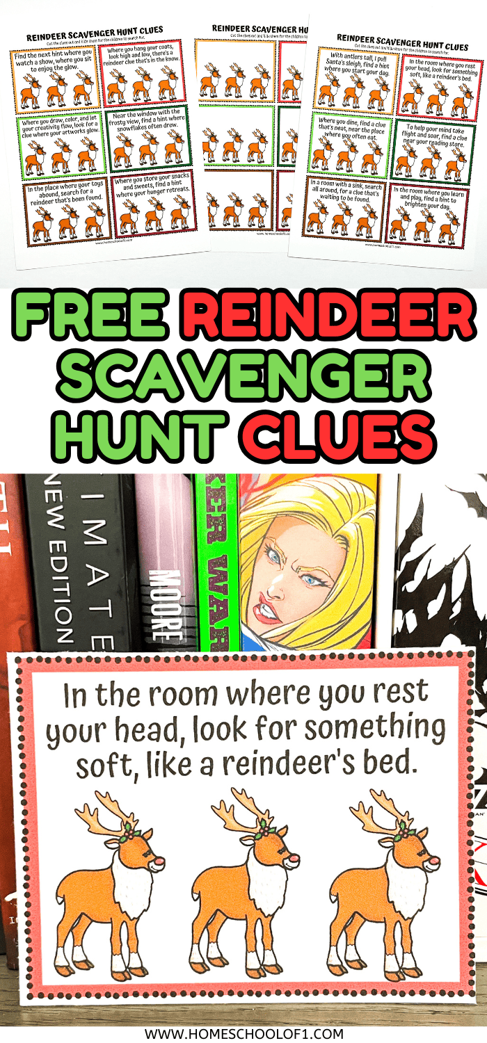 Free Reindeer Scavenger Hunt Clues