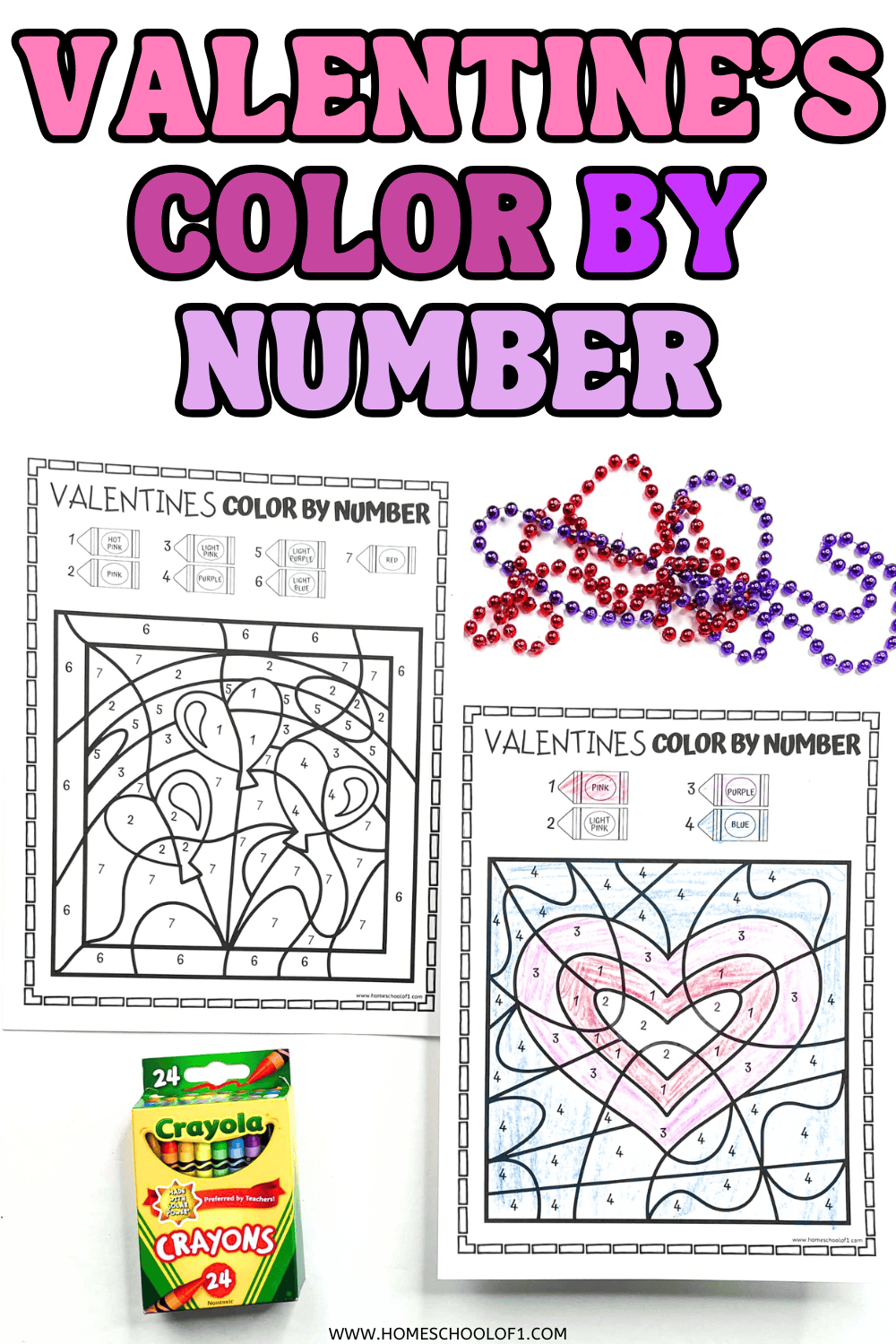 9 Free Valentine's Day Color by Number Worksheets
