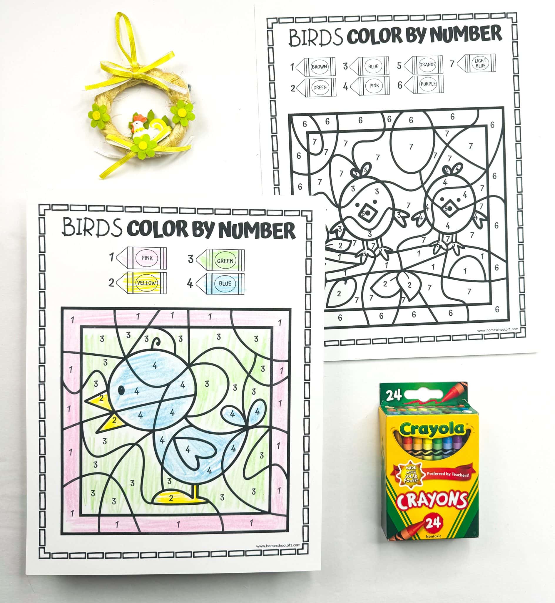 Free Bird Color by Number Printables for Preschoolers