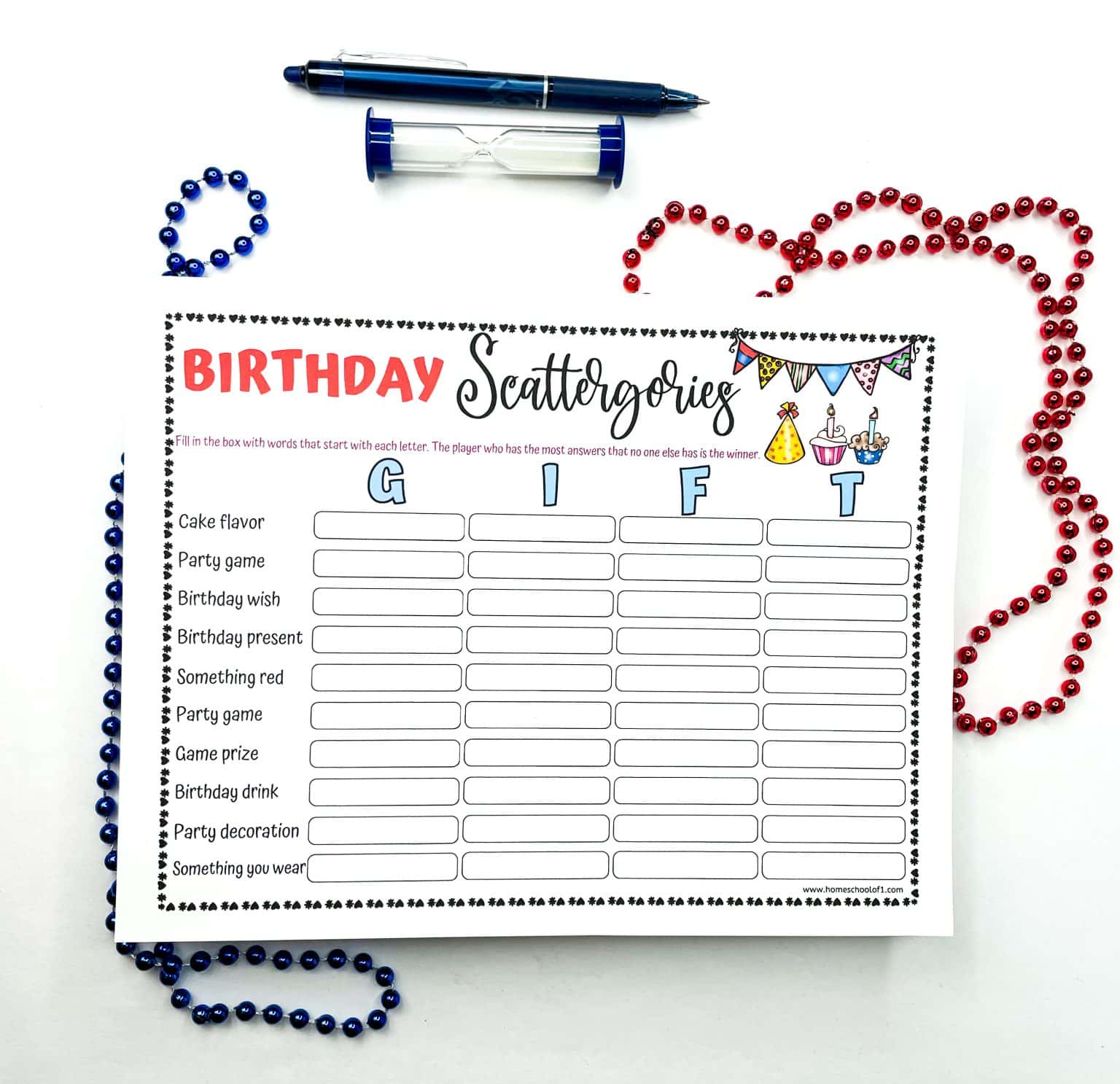 Free Printable Scattergories Lists for Holidays & Educational Fun