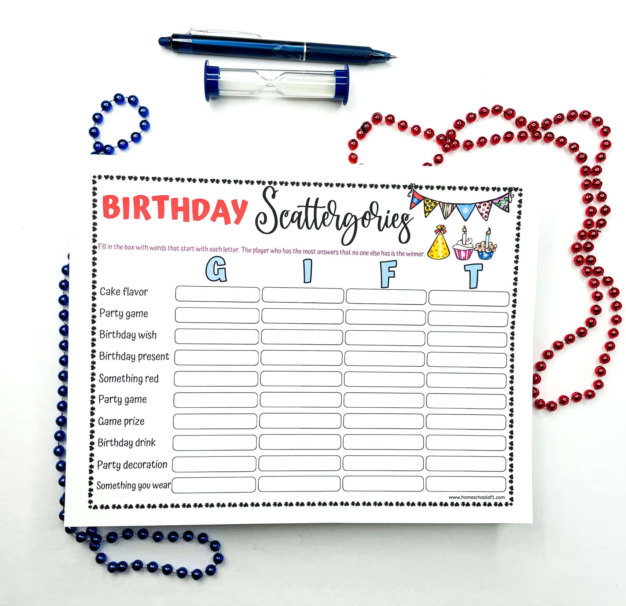 Free Printable Scattergories Lists for Holidays & Educational Fun