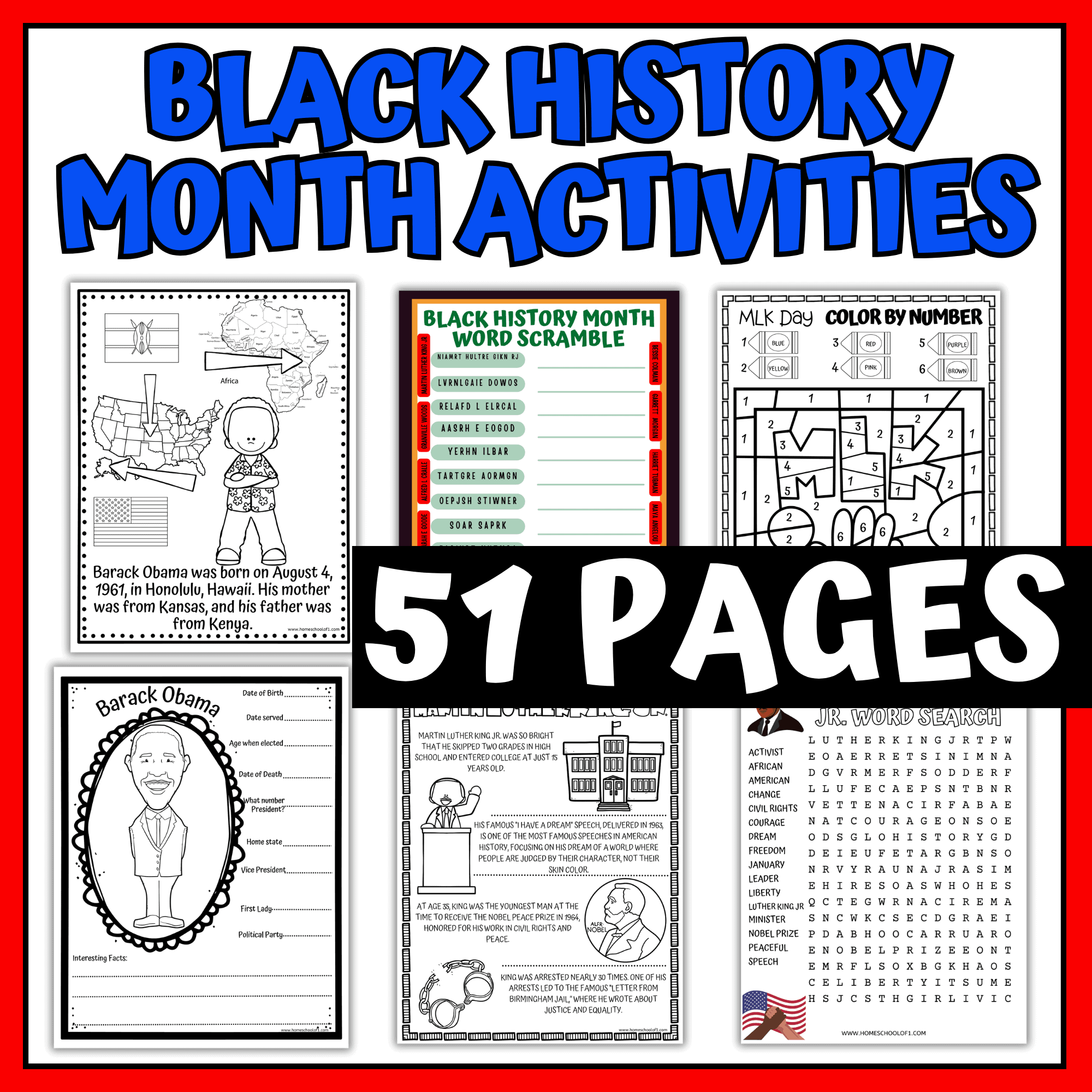 Black History Month Word Scramble Printable